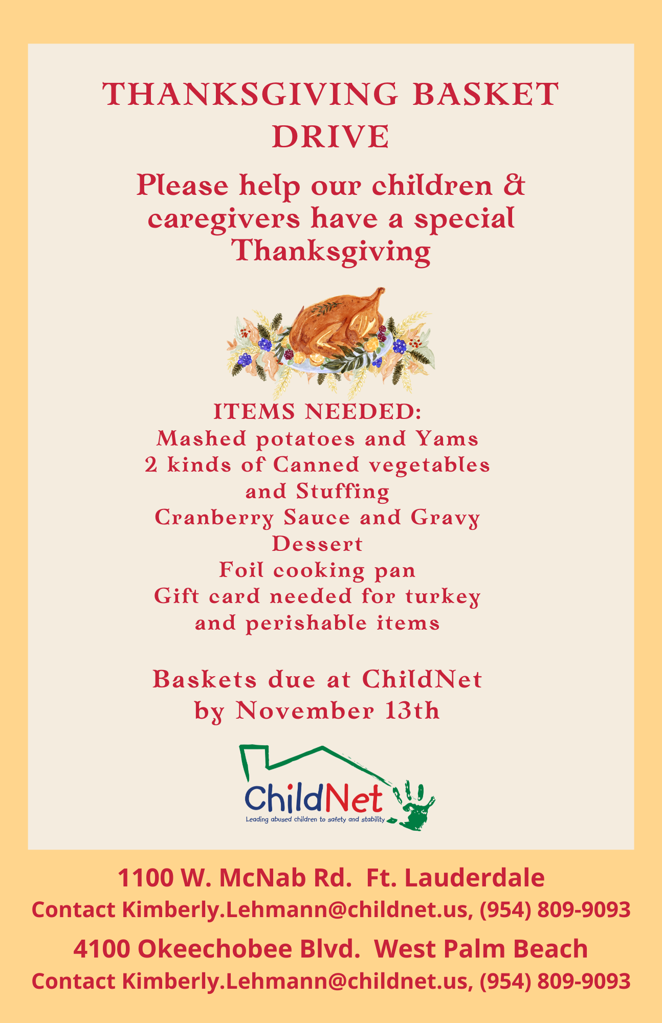 ChildNet | Thanksgiving Drive